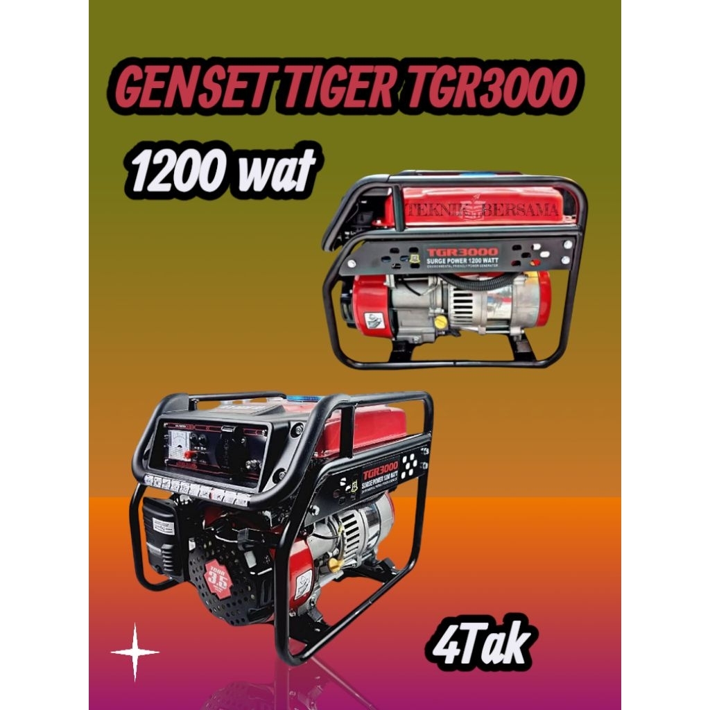 Jual Mesin genset bensin 1200watt generator set TIGER TGR3000 | Shopee ...