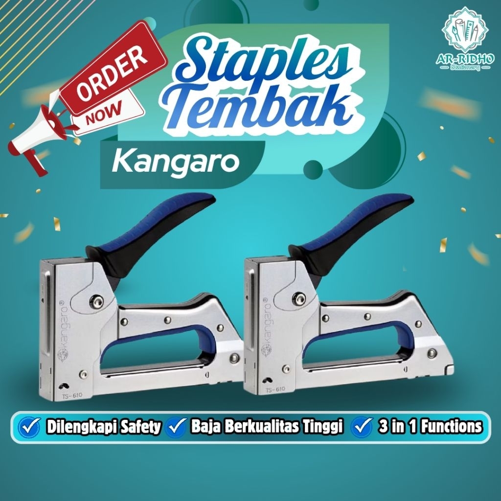 Jual Kangaro Stapler Tembak Guntacker TS-610/Staples Tembak | Shopee ...