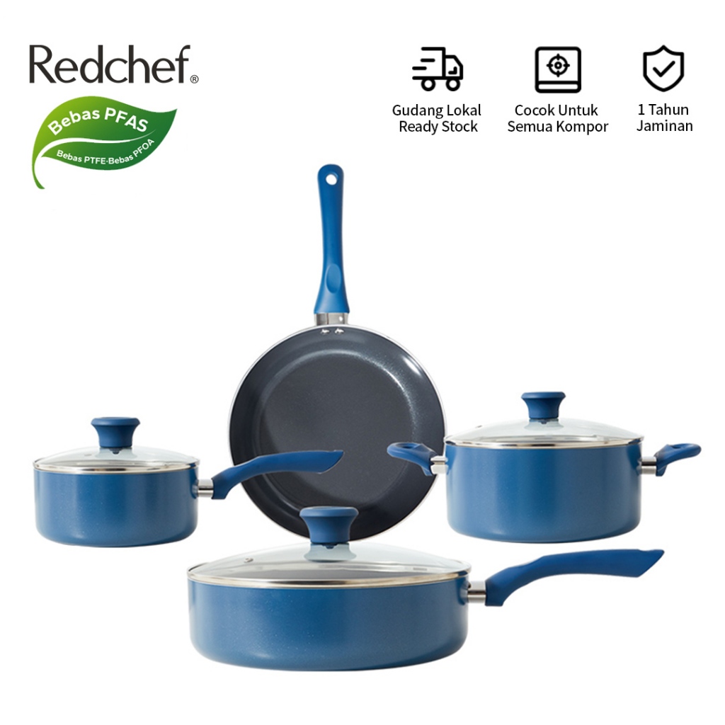 Jual Redchef Set Panci Keramik Nonstick 7 Pcs Non-Toksik Bebas PFAS PTFE PFOA Peralatan Dapur ...