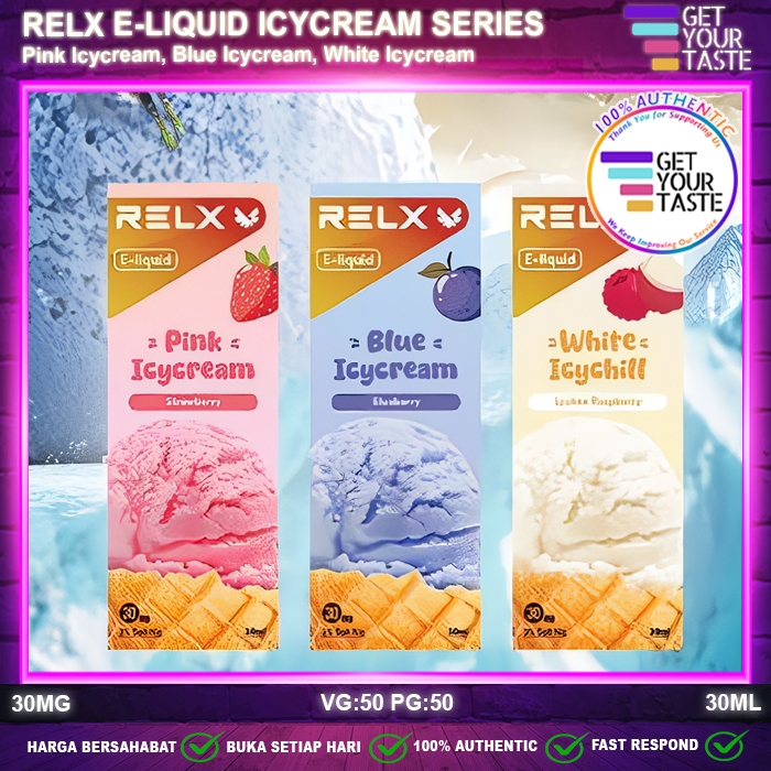 Jual Liquid RELX E-Liquid Icycream Series Salt Nic 30ML RELX Ice Cream ...