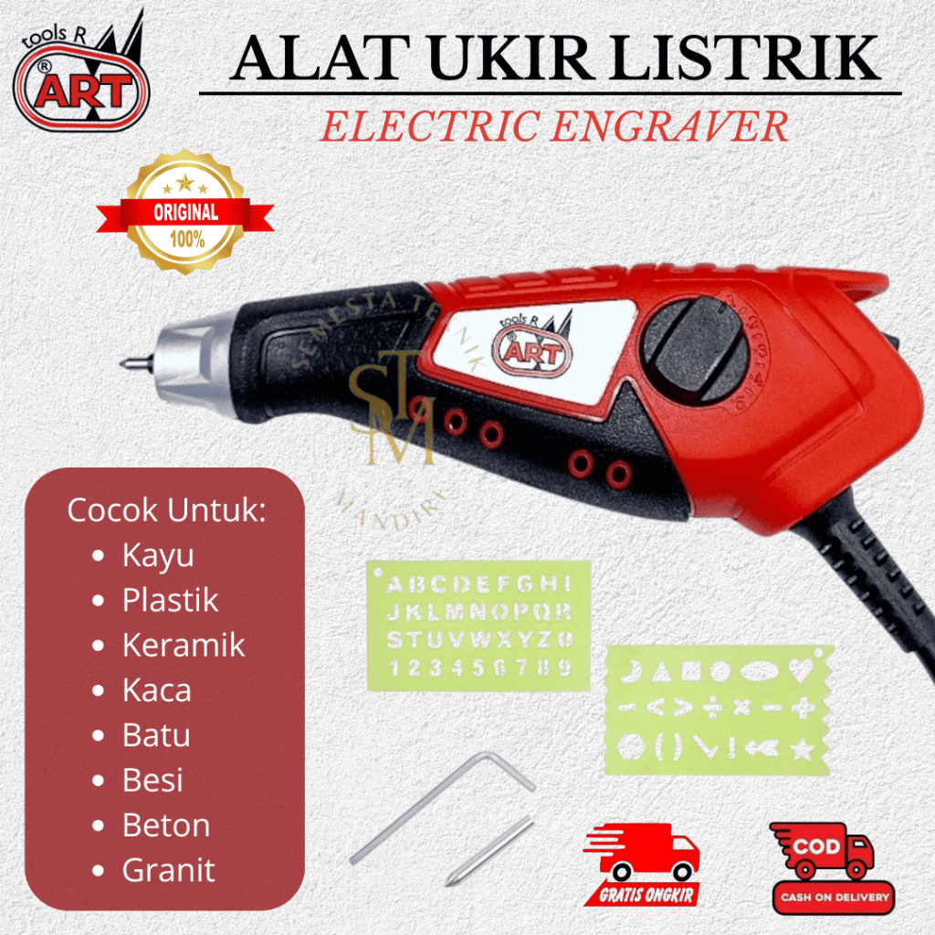 Jual Alat Ukir Pengukir Listrik Electric Engraver Mesin Grafir 15W ART ...