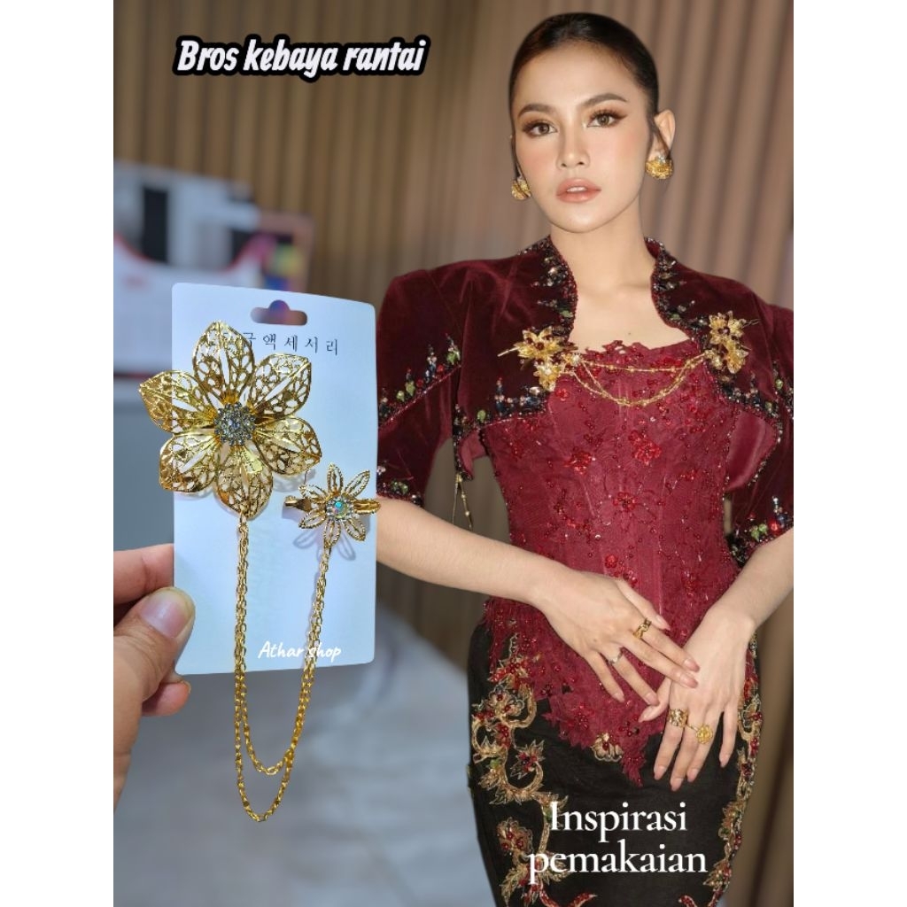 Jual Bros Kebaya Janggan Bros Rantai Bunga Emas By Athar Shop | Shopee ...