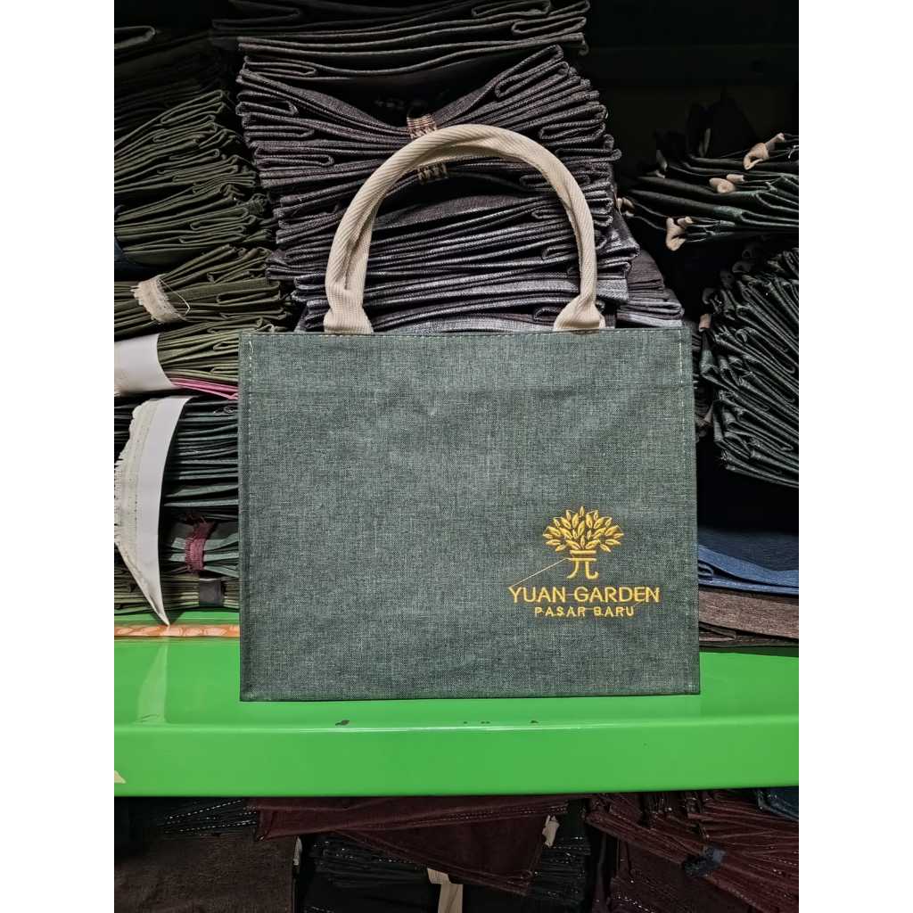 Jual TAS HAMPERS REQUEST BORDIR CUSTOM LOGO NAMA HANBAG TAS JINJING ...