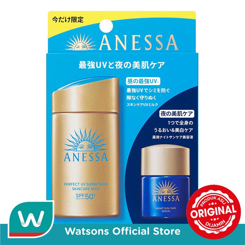 Jual Anessa Perfect Uv Sunscreen Skincare Milk Trial Set B (60ml + 12ml ...