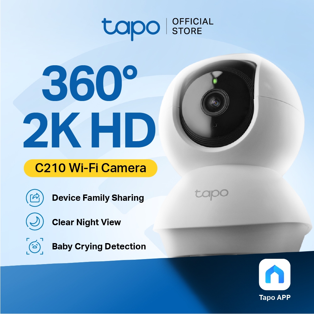 Jual TAPO C210 Smart IP Camera CCTV 2MP 2K Indoor Pan Tilt 360 horizontal 114 vertical WiFi ...