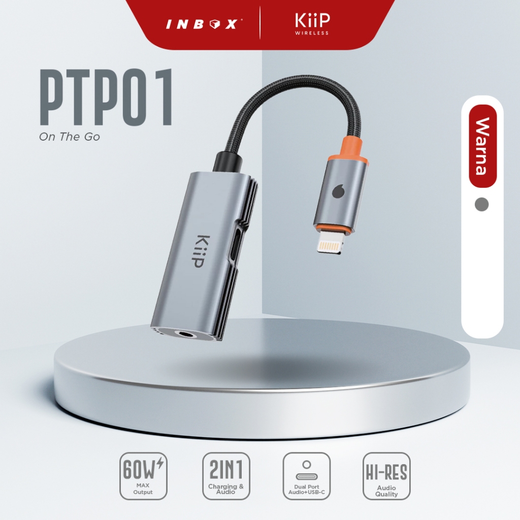 Jual KiiP Kabel OTG Type C to Audio Jack Converter Lightning to 3.5mm ...