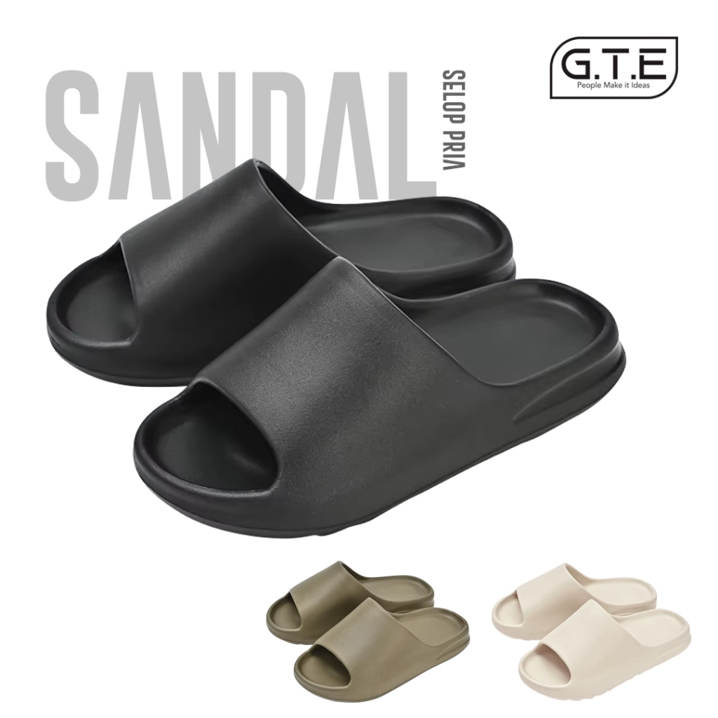 Jual BI || SENDAL-GTE 823- Sendal-Slop-polos || Cowo Sandal Pria Wanita ...