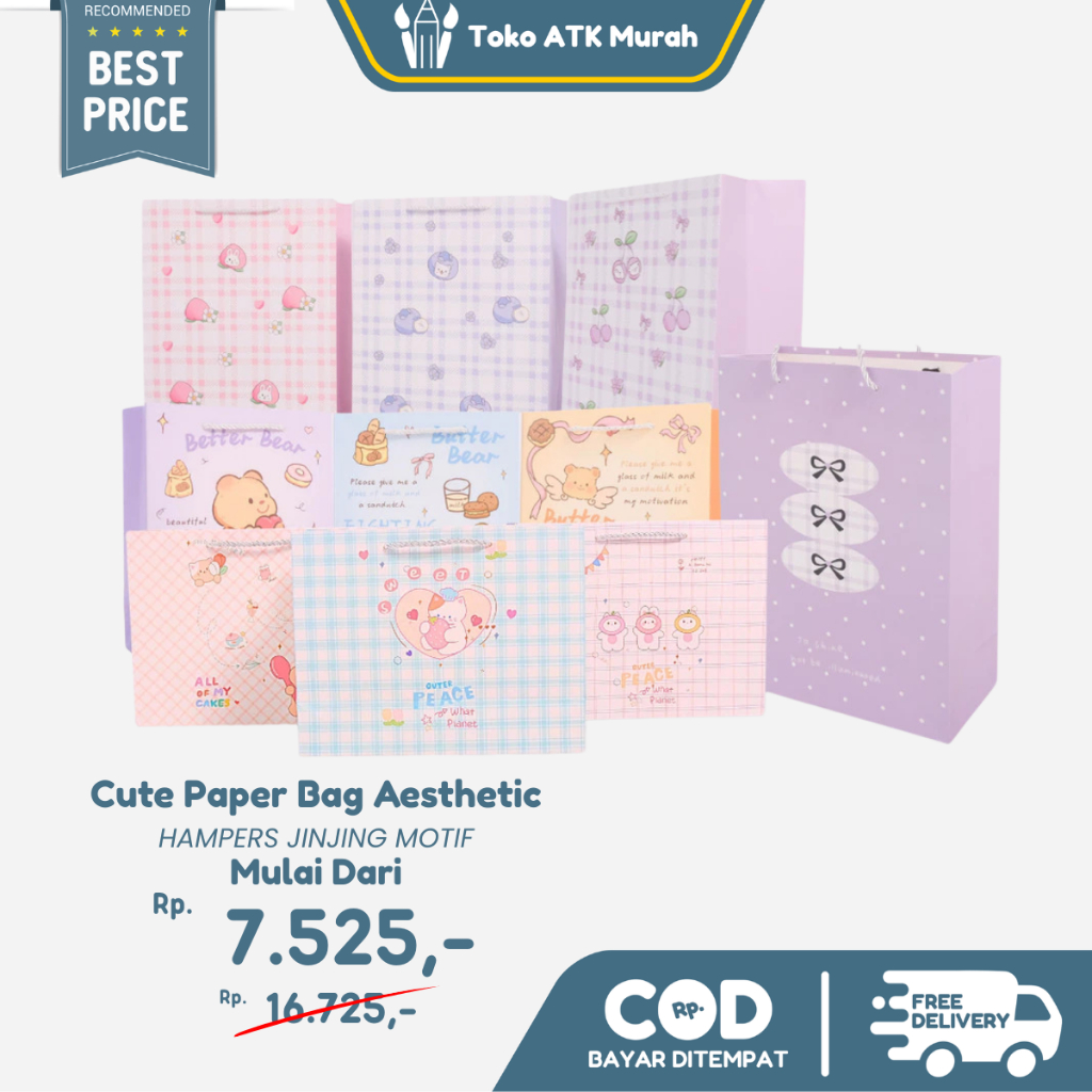 Jual PAPER BAG TAS HAMPERS JINJING MOTIF LUCU KARAKTER AESTHETIC KADO ...