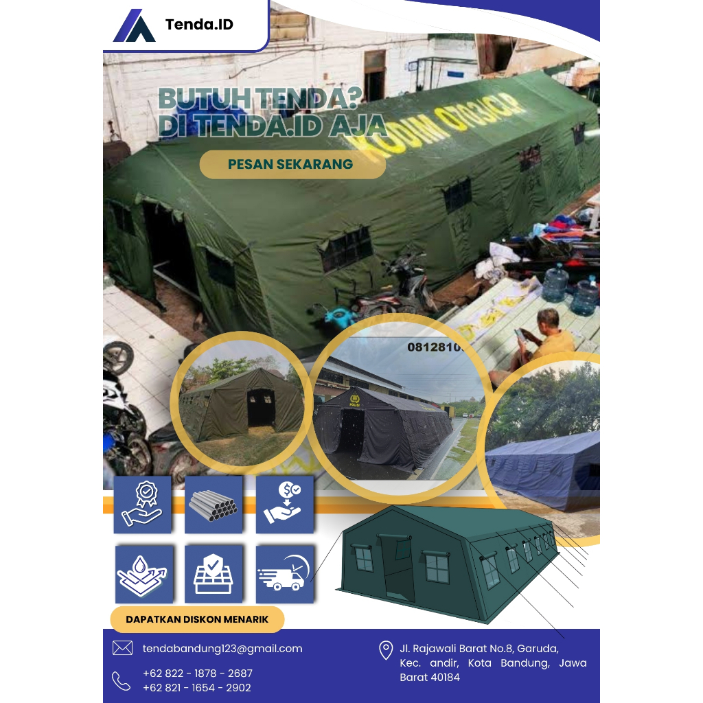 Jual Tenda Darurat Pengungsian | Tenda Posko Serbaguna Militer TNI ...