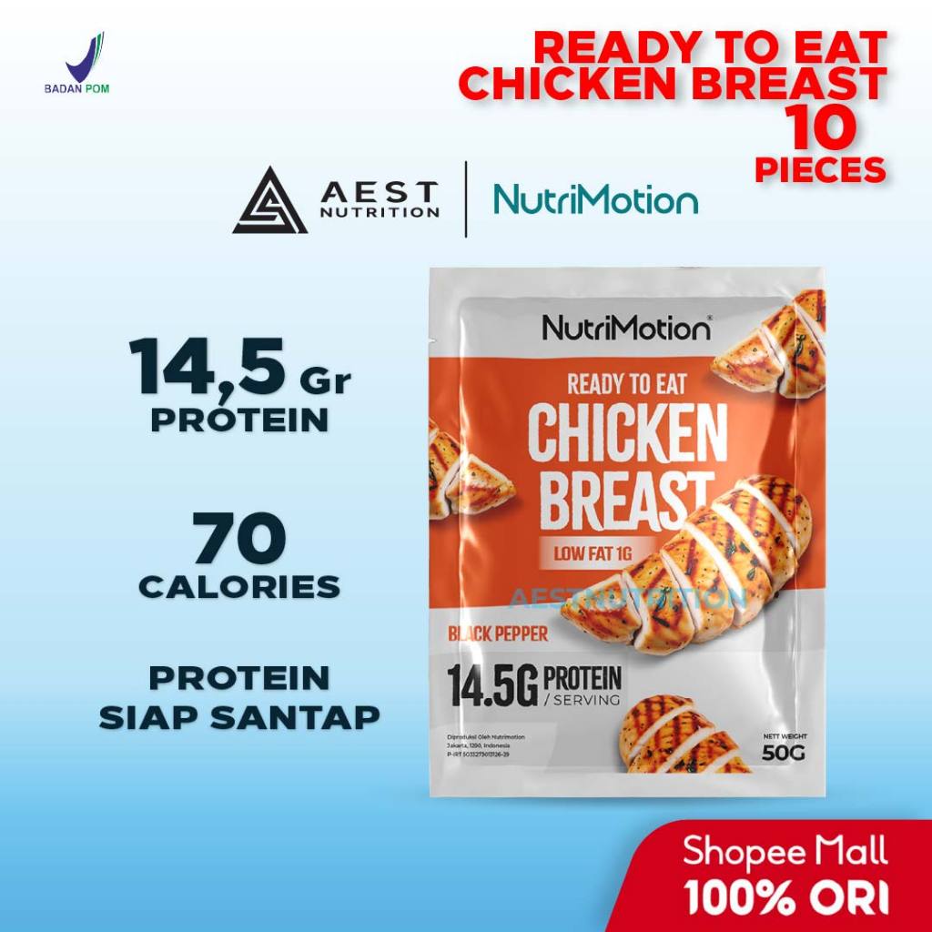 Jual NutriMotion Ready To Eat Chicken Breast 50 gr 10 Pcs - Dada Ayam ...