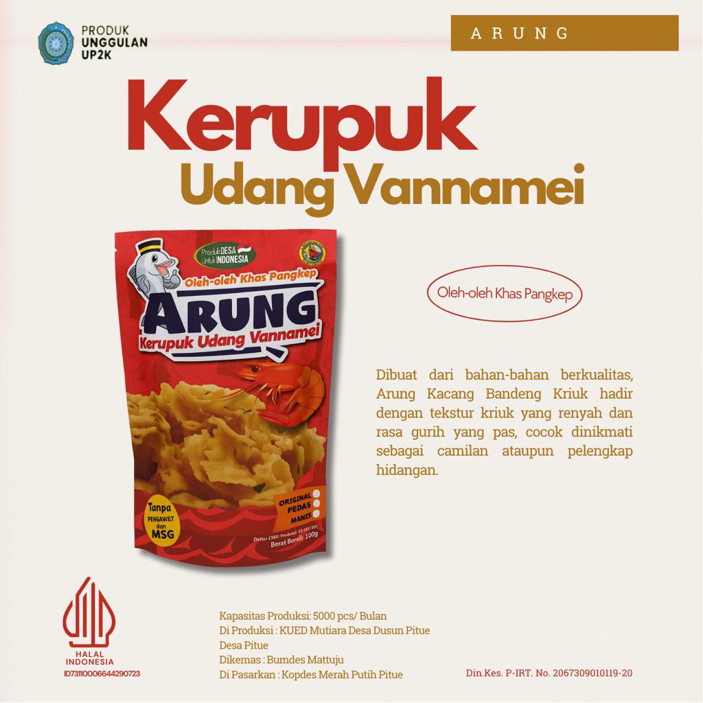 Jual Kerupuk Udang Vannamei ARUNG Khas Pangkep | Shopee Indonesia