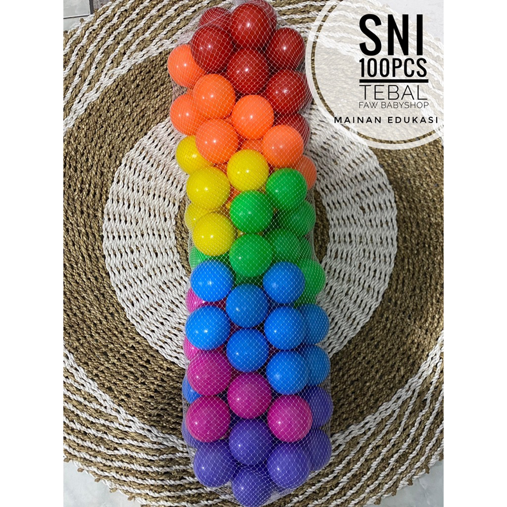 Jual Bola Mainan isi 100 pcs SNI Tebal HIGH QUALITY / Mainan Edukatif ...