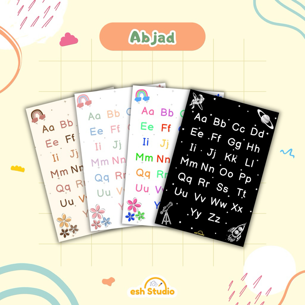 Jual esh.Studio POSTER EDUKASI ANAK ABJAD WIPE & CLEAN / BELAJAR HURUF ...