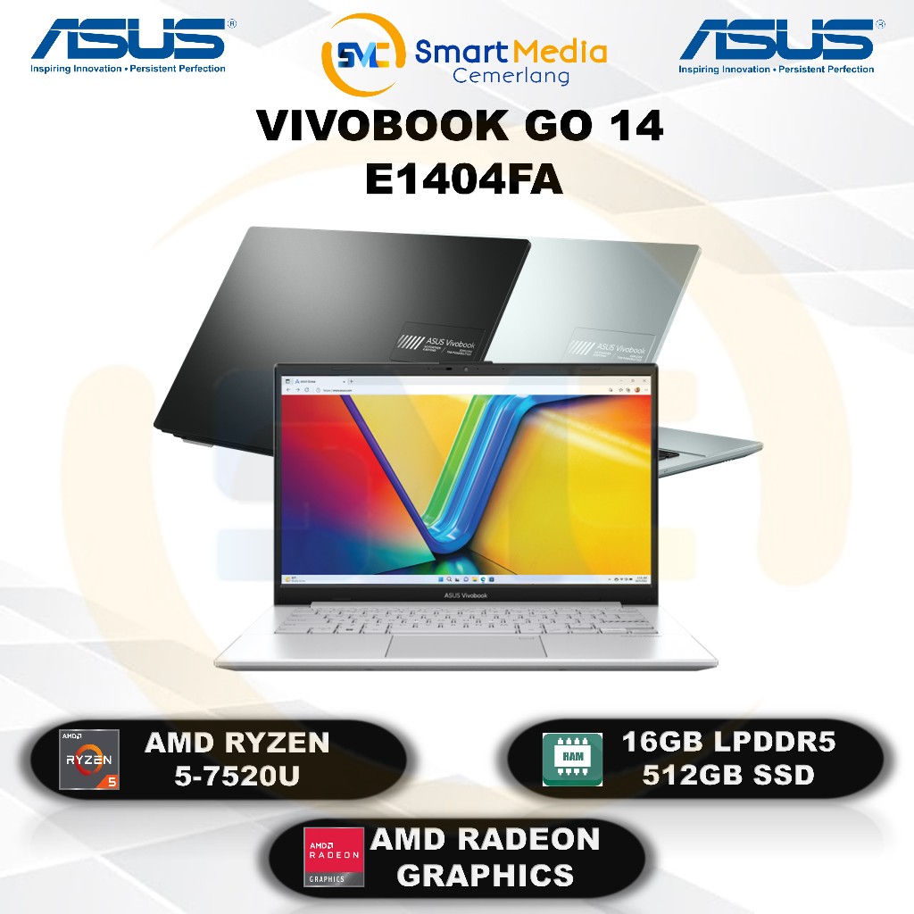 Jual ASUS Vivobook Go 14 E1404FA - Ryzen 5-7520U - 16GB -512GB - 14 ...