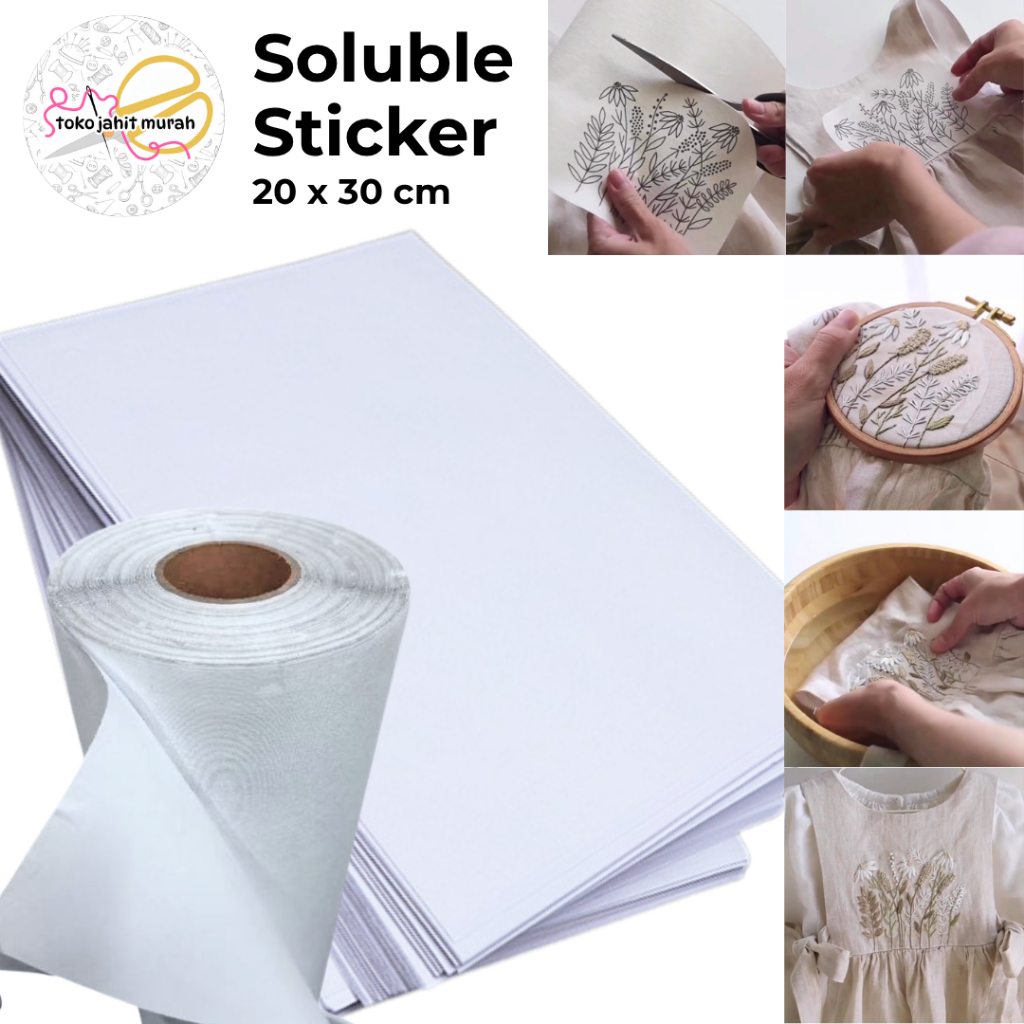 Jual Soluble Sticker for Embroidery (Ukuran 20 x 30 cm per lembar ...