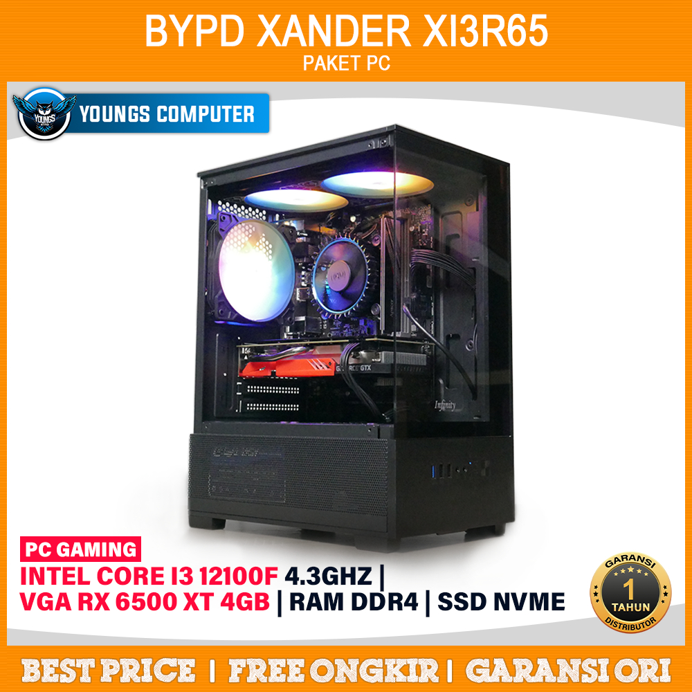 Jual BYPD Xander Xi3R65 Intel Core i3 12100F 4.3Ghz | RX 6500 XT 4GB ...
