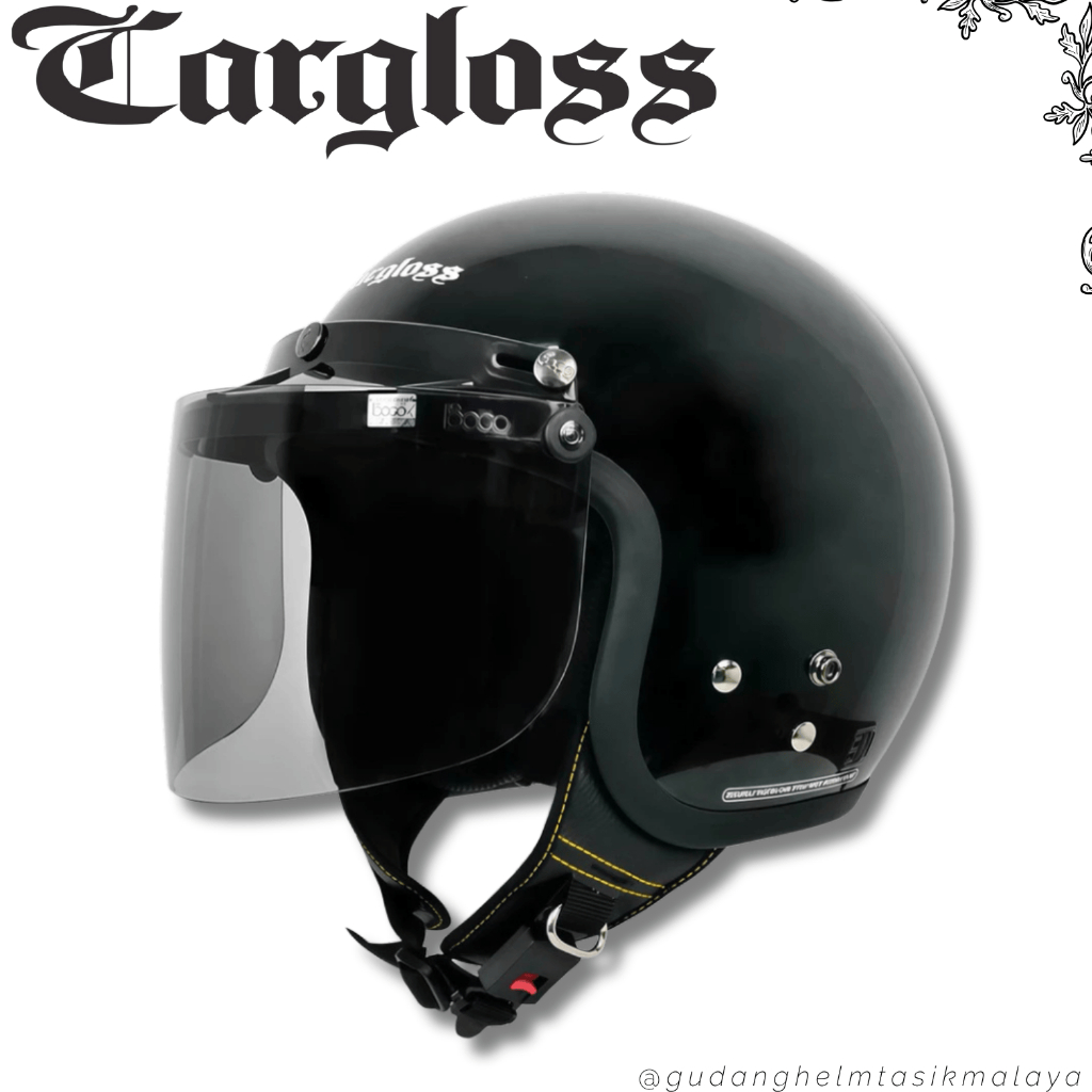 Jual Carglos Helm Retro Half face | Flat Visor - SNI | gudang Helm ...