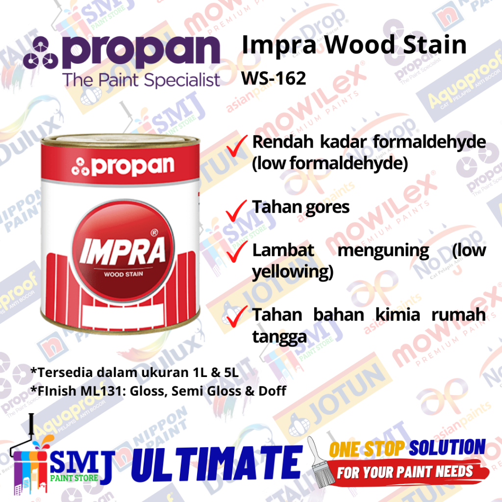 Jual PROPAN IMPRA Wood Stain WS-162 B semua warna ukuran 1L | Shopee ...