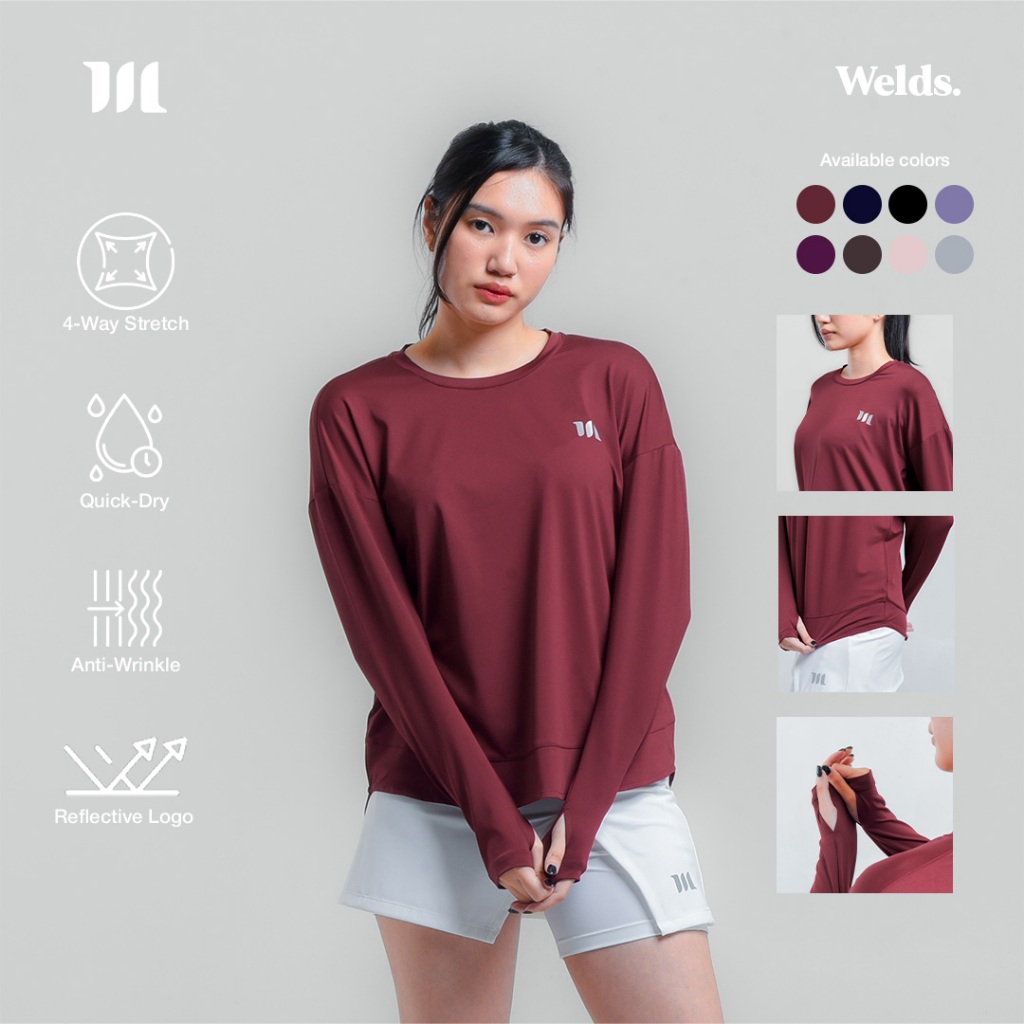 Jual Welds. Woman Tees Oversized Longsleeve Hijab Friendly - Baju ...