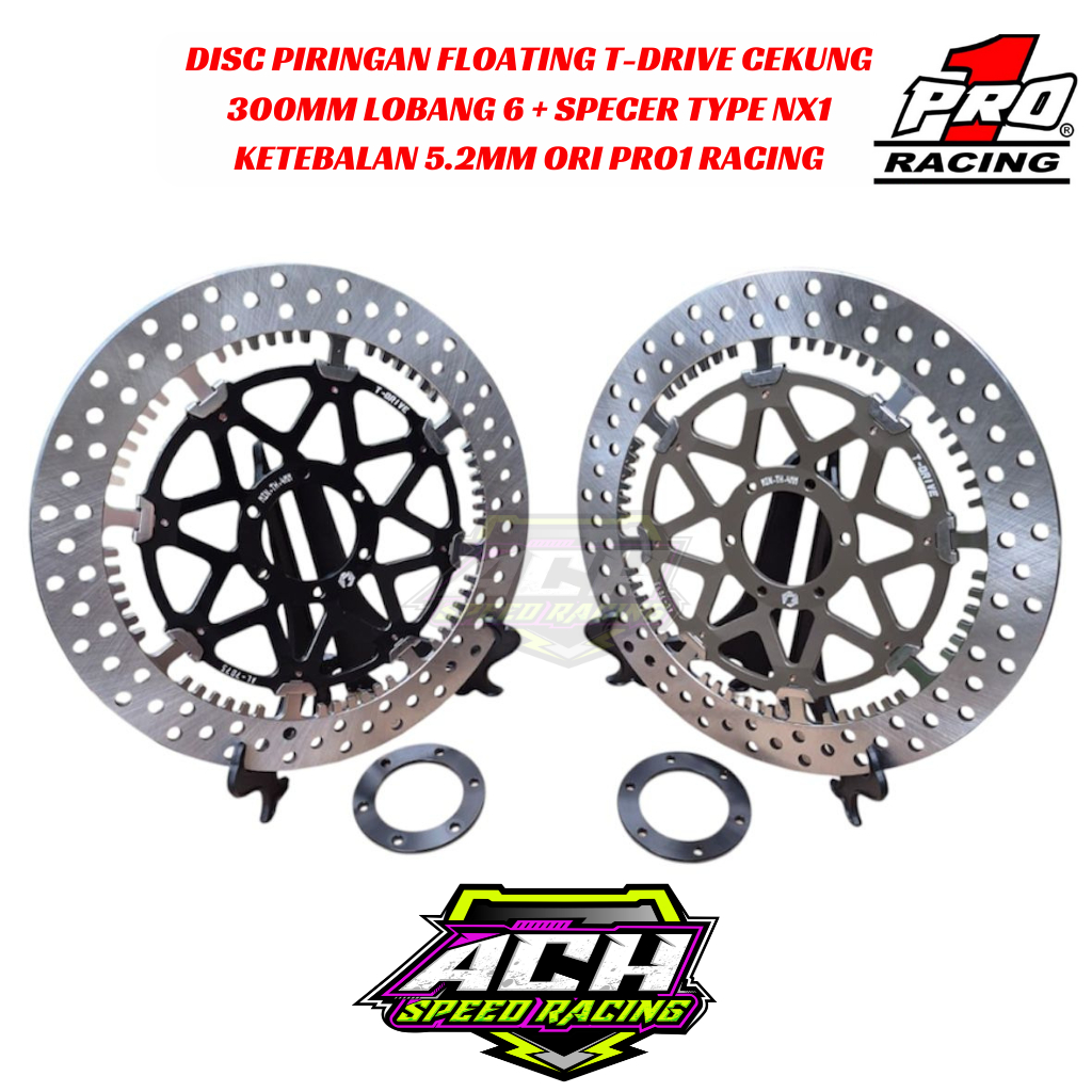 Jual DISC PIRINGAN FLOATING T-DRIVE CEKUNG 300MM LOBANG 6 + SPECER TYPE ...