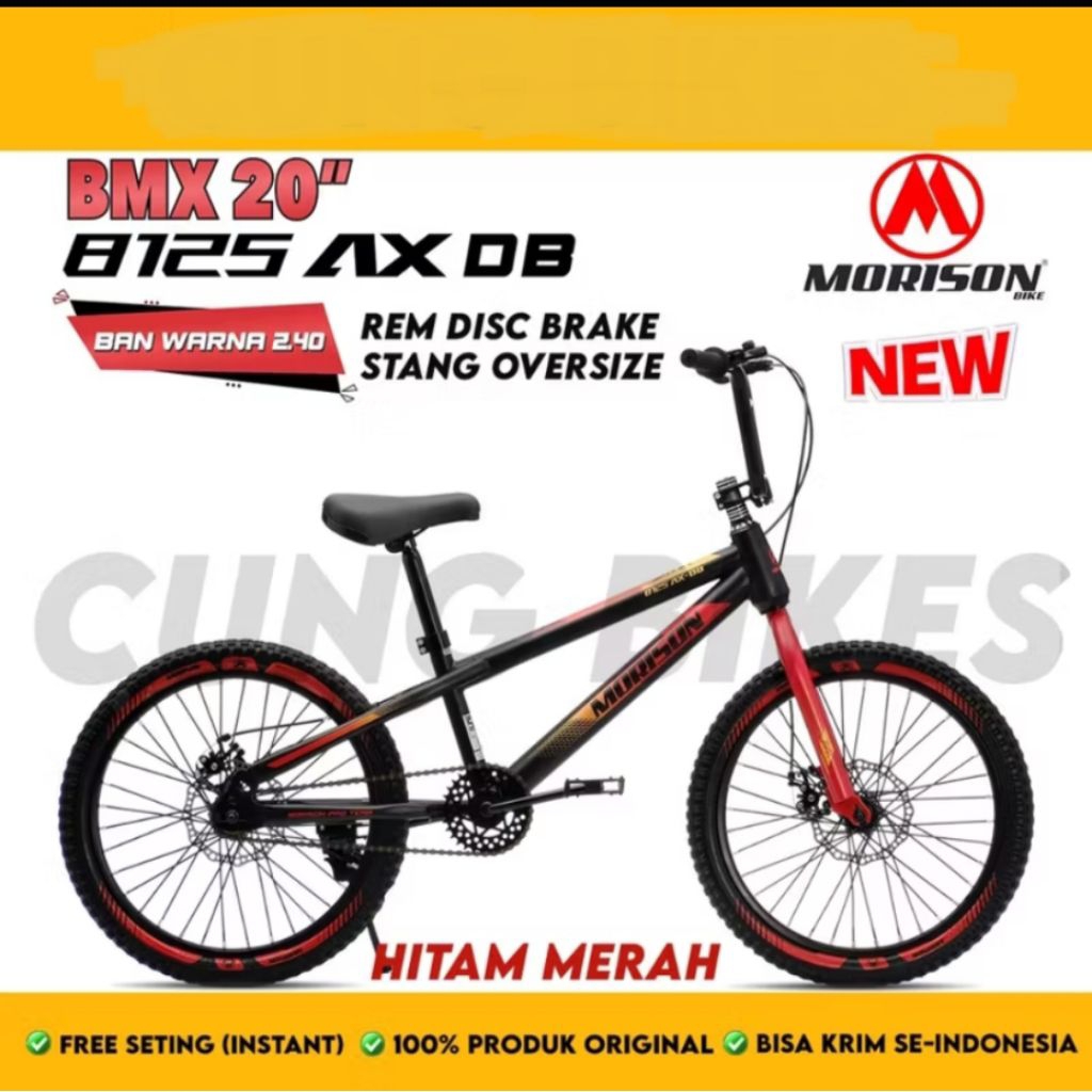 Jual sepeda bmx morison rem cakram depan belakang 20x2.40 | Shopee ...