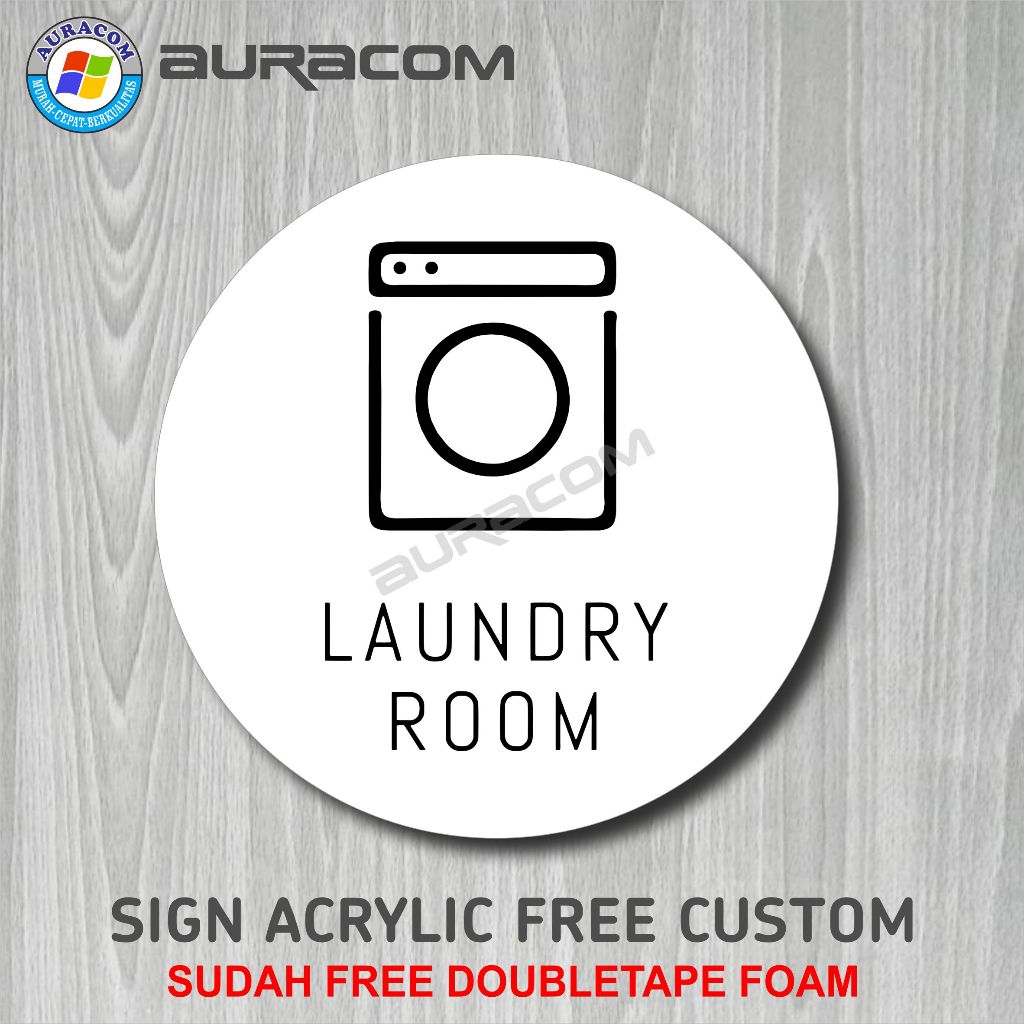 Jual Tulisan Laundry Room Sign Board Akrilik Tempel Signage Dinding ...