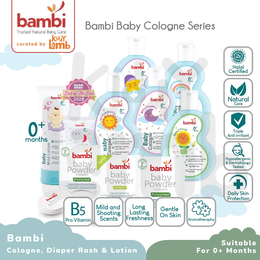 Jual Bambi Series / Cologne & Diaper Rash Cream & Mild Lotion & Baby ...