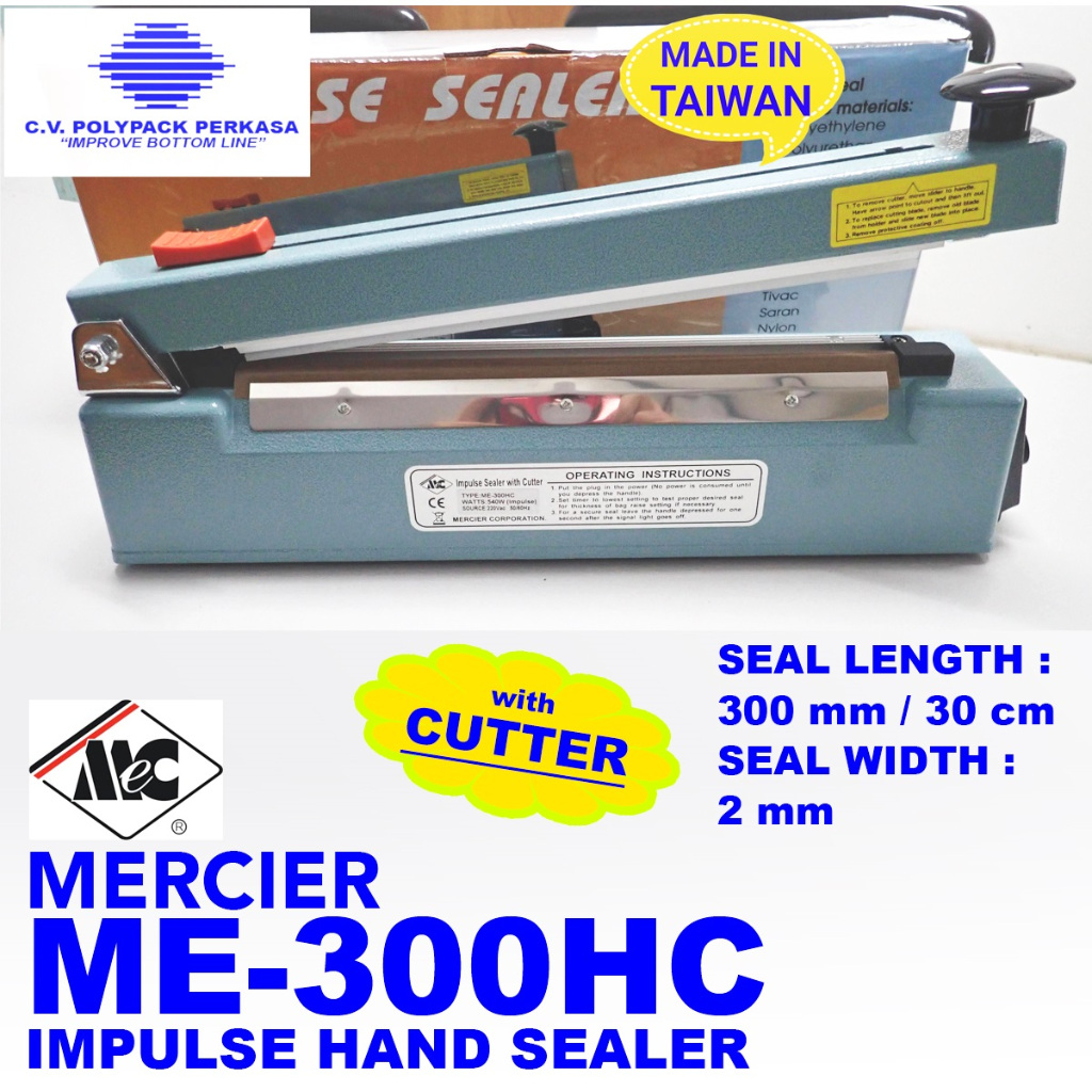 Jual Mercier Impulse Hand Sealer ME-300HC with Cutter | Shopee Indonesia