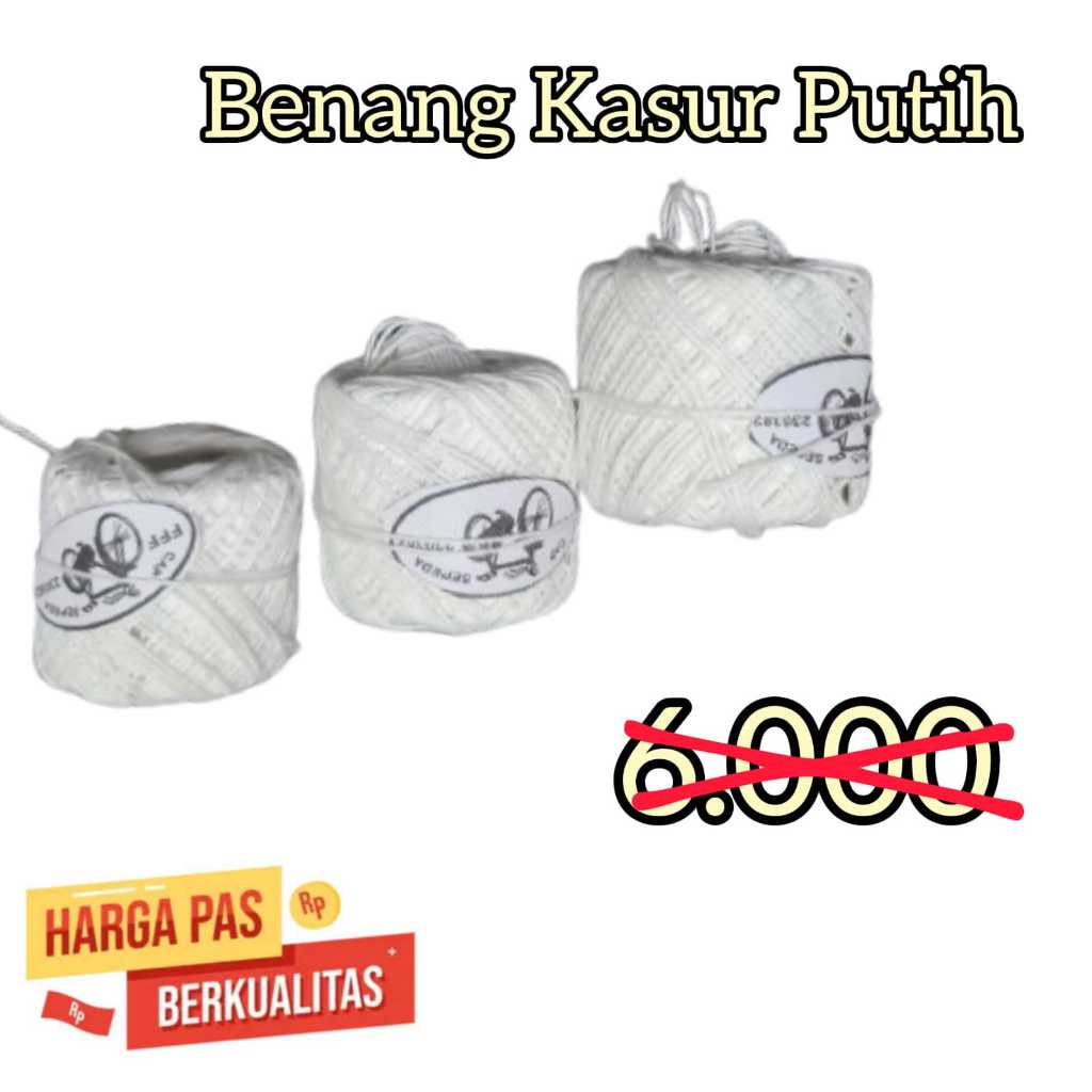 Jual Benang Kasur Rami Bangunan Bendera Serbaguna Warna Putih Cap ...