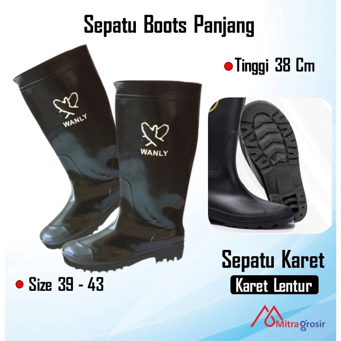 Jual Sepatu Boot Hitam / Sepatu Proyek Hitam / Sepatu Boot Laki-Laki ...