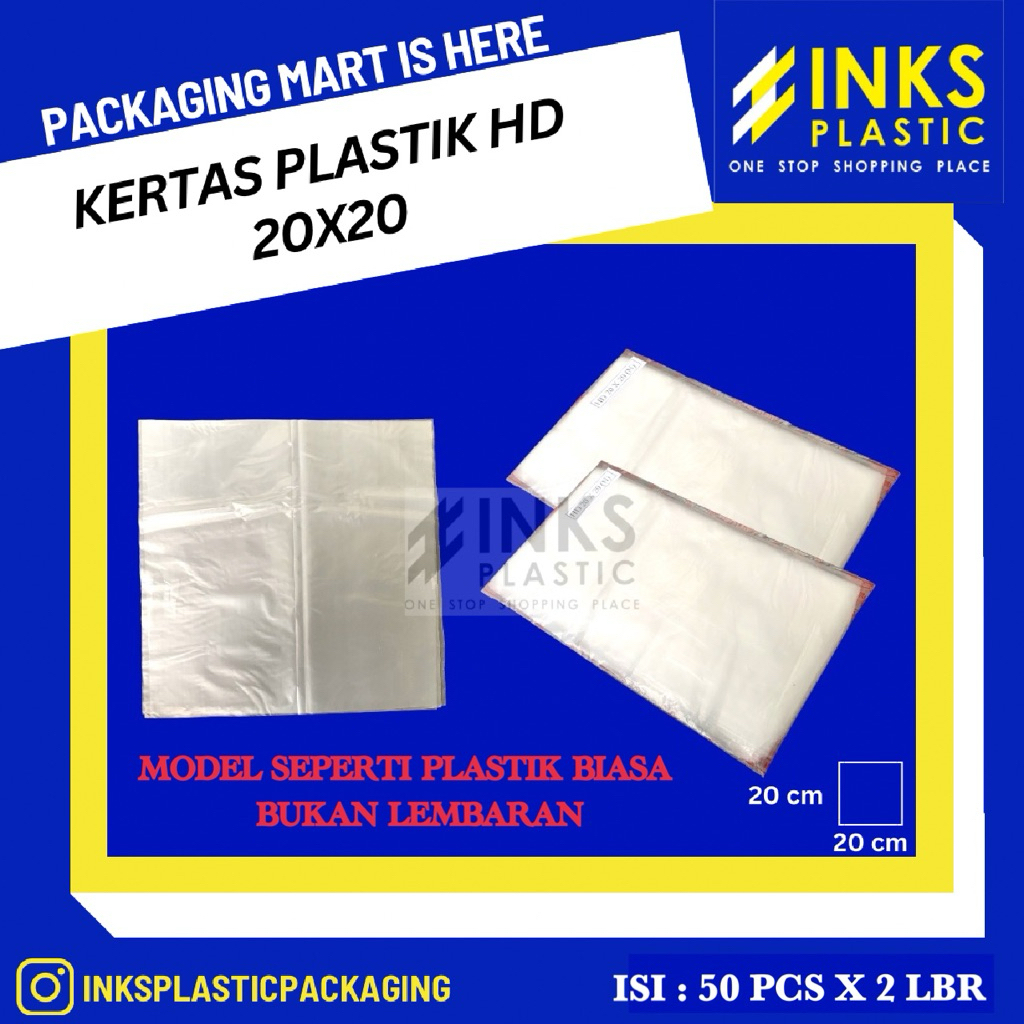 Jual PLASTIK ALAS HD 20x20 ALAS DUS KOTAK KERTAS NASI | Shopee Indonesia