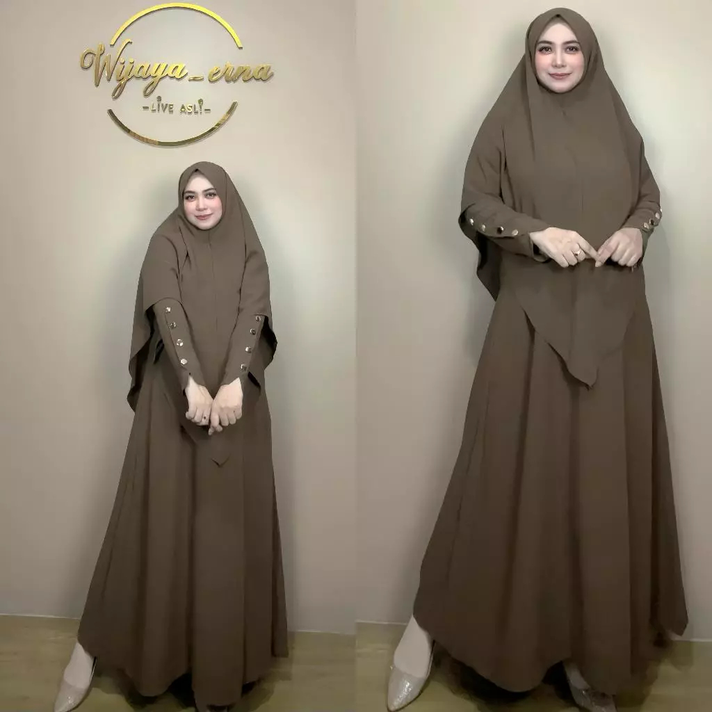 Jual Setelan Abaya Aulia Marbela Anti UV Gamis cadar Set Syari Besic ...