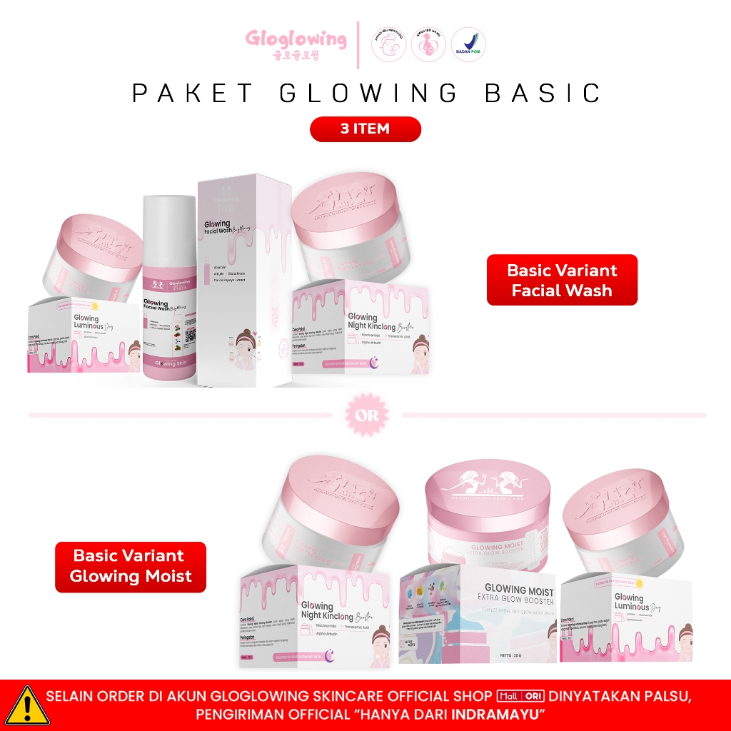 Jual GLOGLOWING Paket Glowing Basic "3 item" | Shopee Indonesia