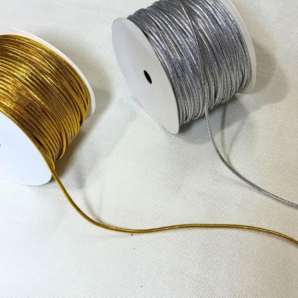Jual 1 Roll (10 - 20 Meter) - Tali Elastis Karet Emas & Silver | Tali ...