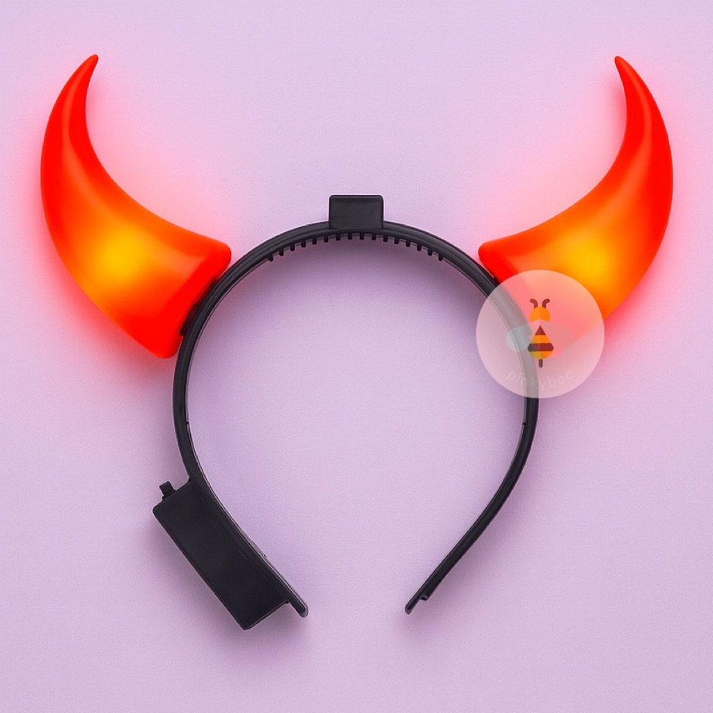 Jual Pinky Bee Halloween Bando Tanduk Devil Lampu 73130200 | Shopee ...