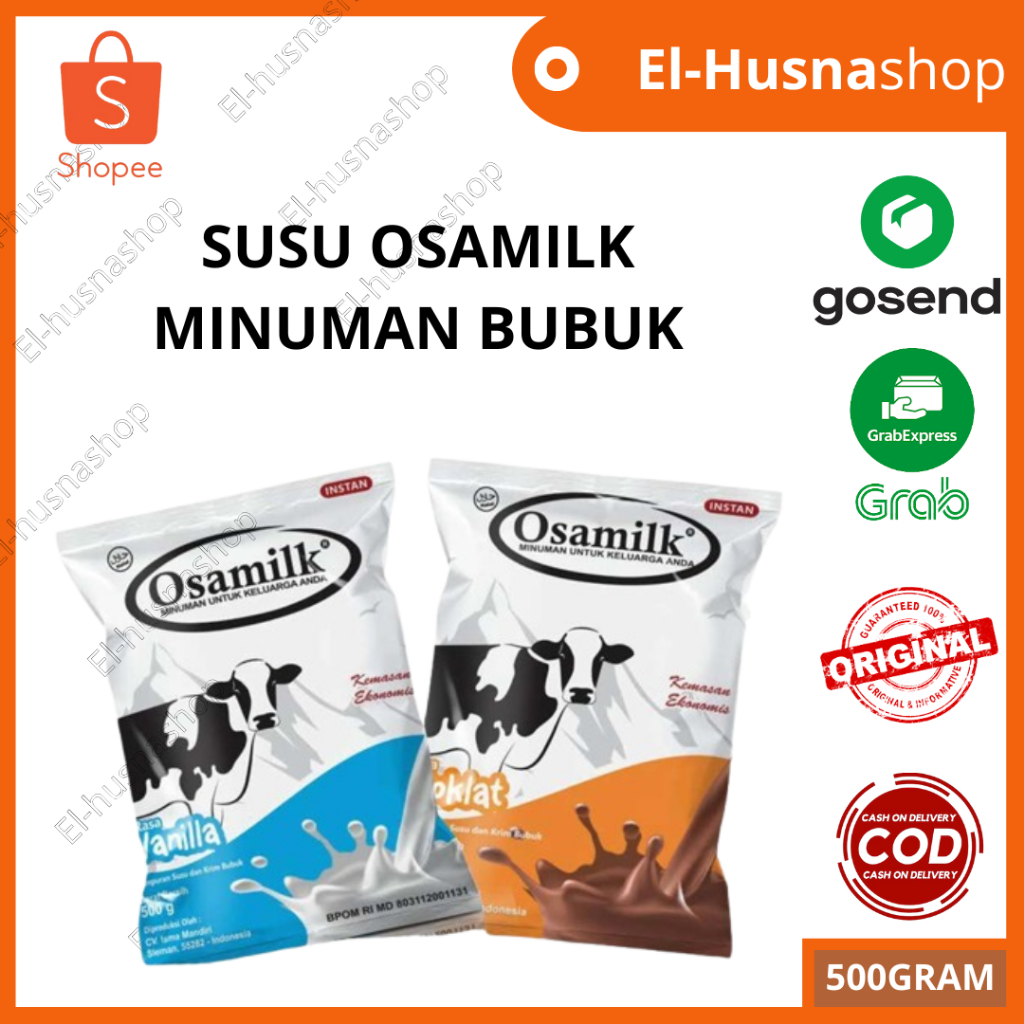Jual Susu Osamilk 500gr Susu Gemuk Bubuk Rasa Vanila Dan Cokelat ...