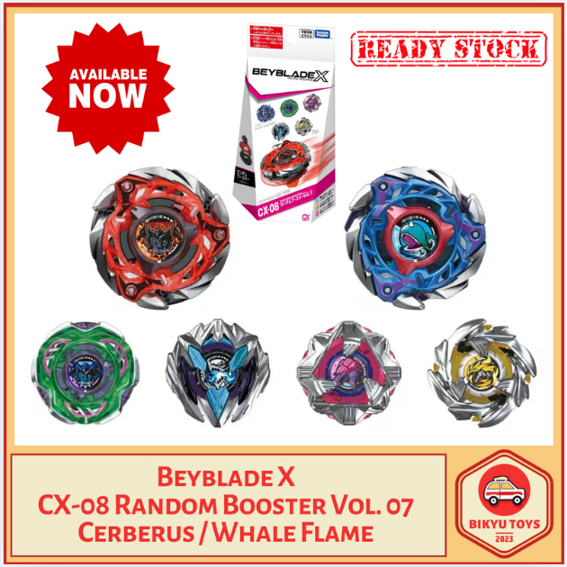 Jual Beyblade X CX-08 Cerberus Whale Flame Wheel Ratchet 5-80 Bit WB ...