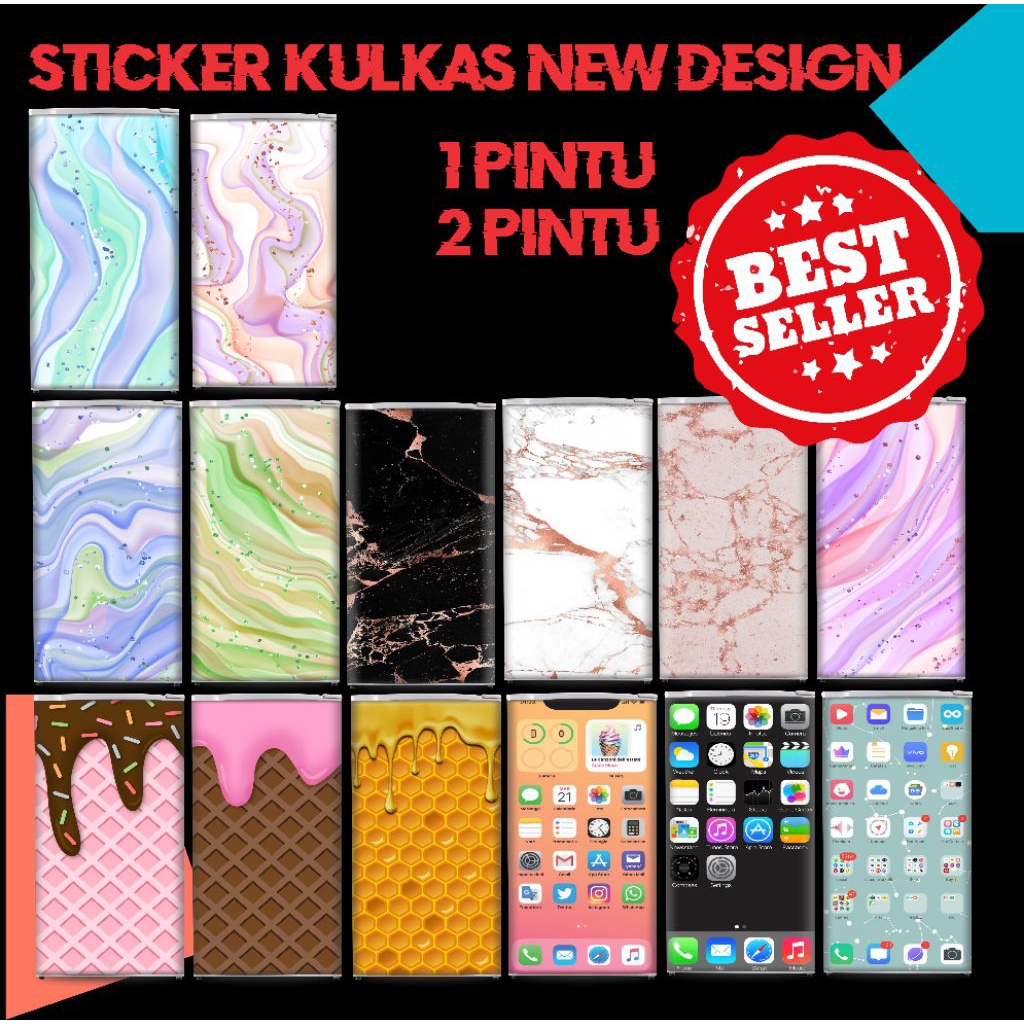 Jual stiker kulkas sticker kulkas es krim stiker kulkas unik viral ...