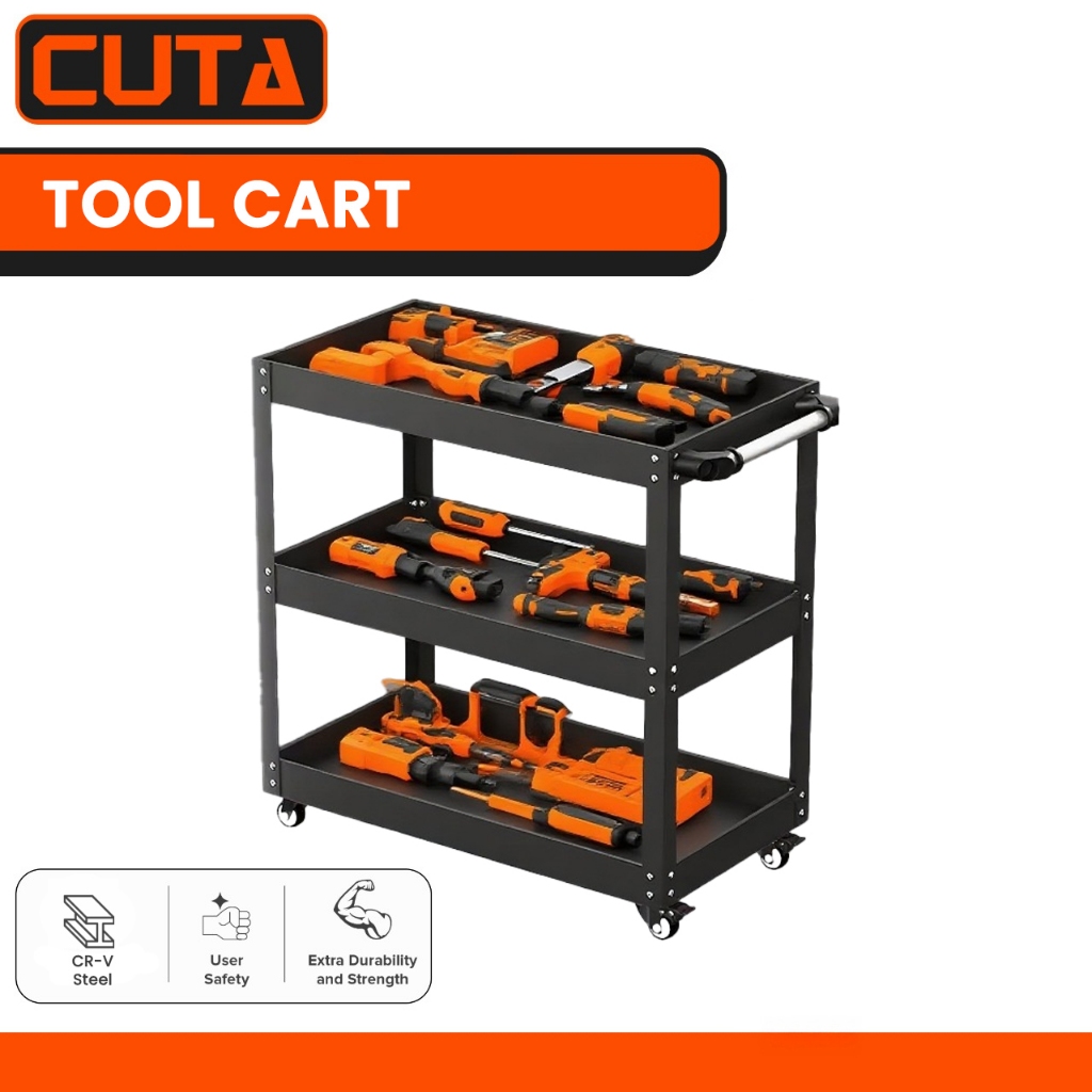 Jual CUTA Troli Bengkel 3 Susun Trolley Trolly Besi Rak Tools Meja ...