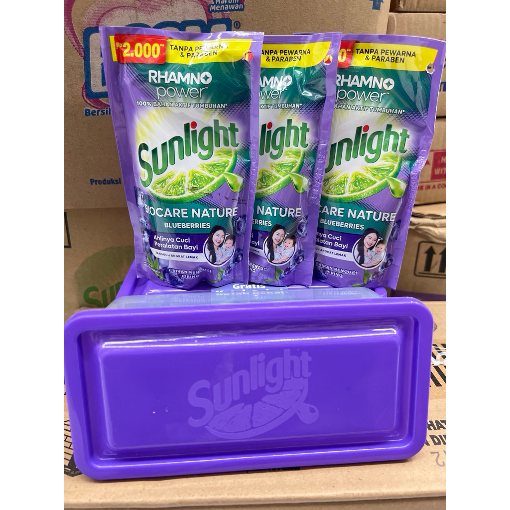 Jual Sunlight biocare 90 ml x 3 pc gratis kotak box pencuci piring ...