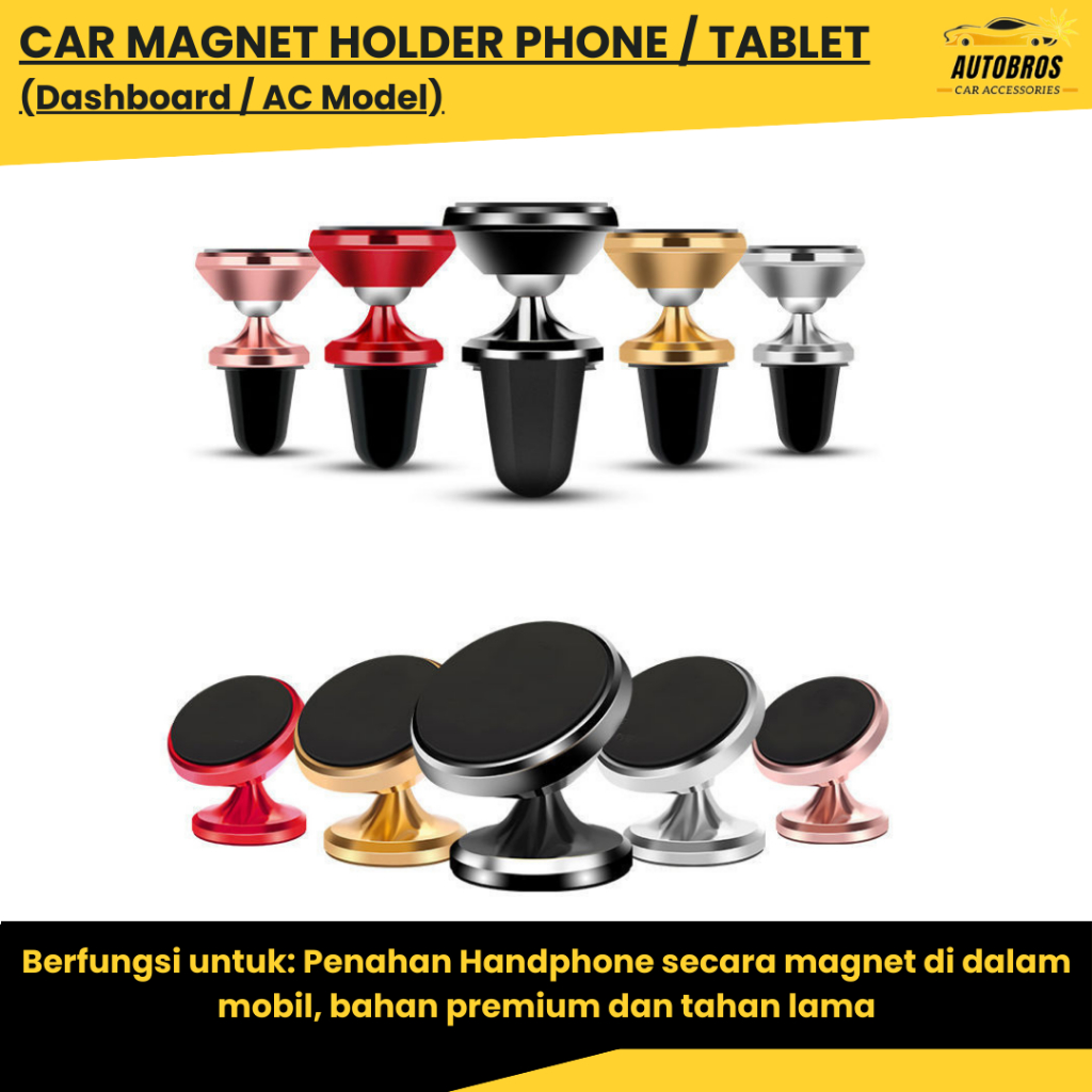 Jual Car Magnetic Mount Holder Penyangga Handphone dalam Mobil Premium ...