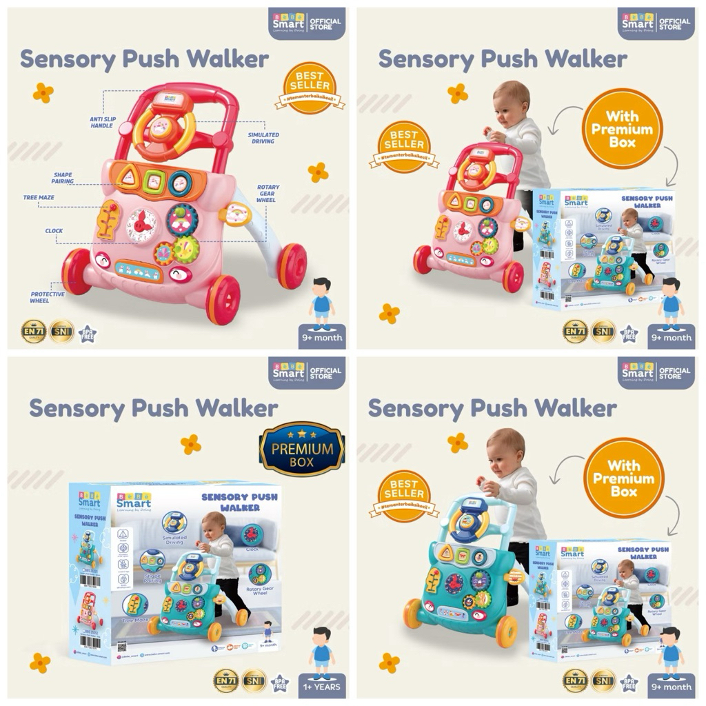 Jual BEBE SMART BABY WALKER PUSH WALKER SENSORY PUSH WALKER Mainan ...