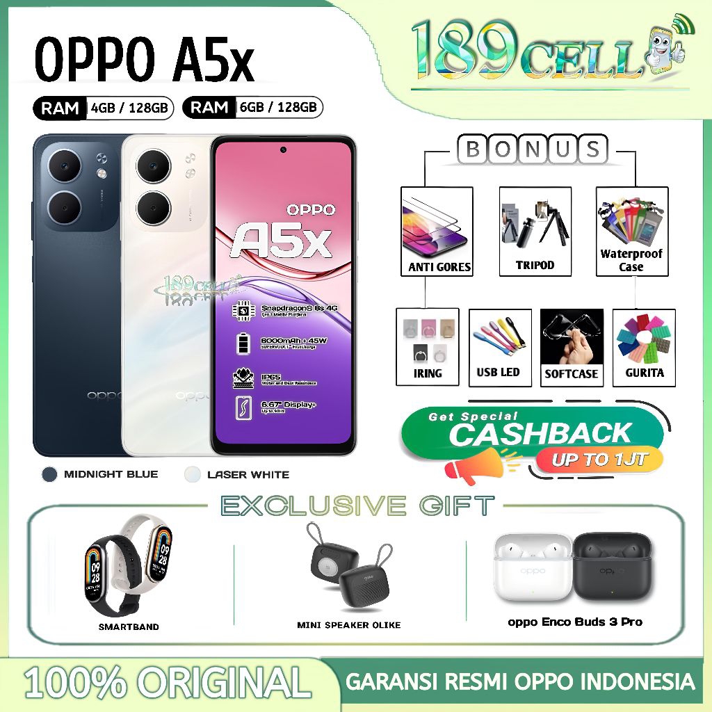 Jual OPPO A5X [4/128GB] [6/128GB] - Snapdragon 6s 4G Gen1 Mobile ...