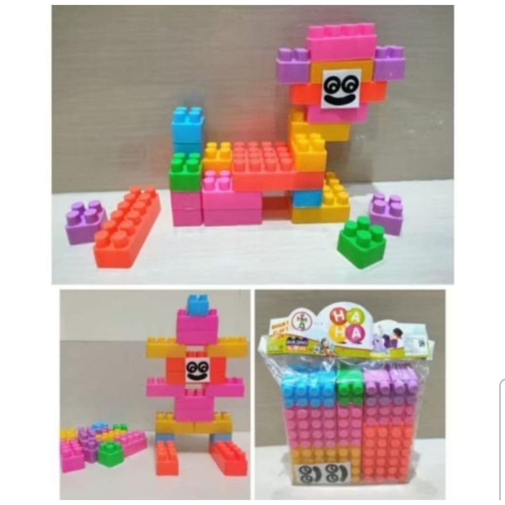 Jual Mainan Anak Blok Balok Susun Bongkar Pasang Block BK-1 IHH HAHA ...