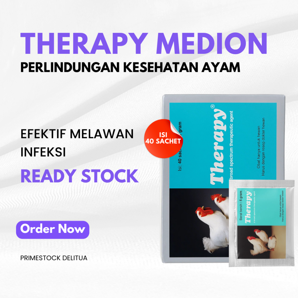 Jual THERAPY 5 Gram Isi 40 Sachet MEDION - Obat Ayam Serbuk Larut Air ...