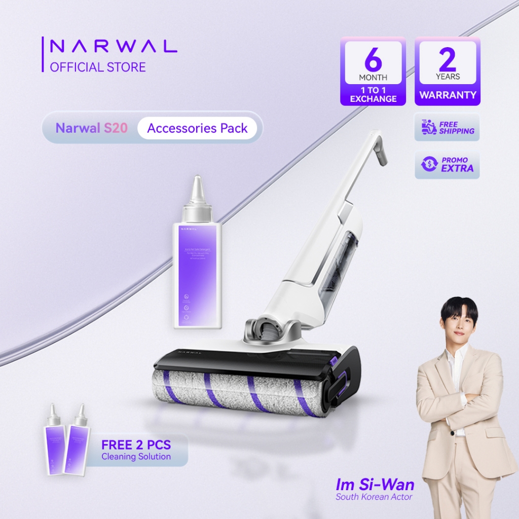 Jual Narwal S20 Wet Dry Vacuum + Floor Detergent | 18,000Pa 180° Lie ...