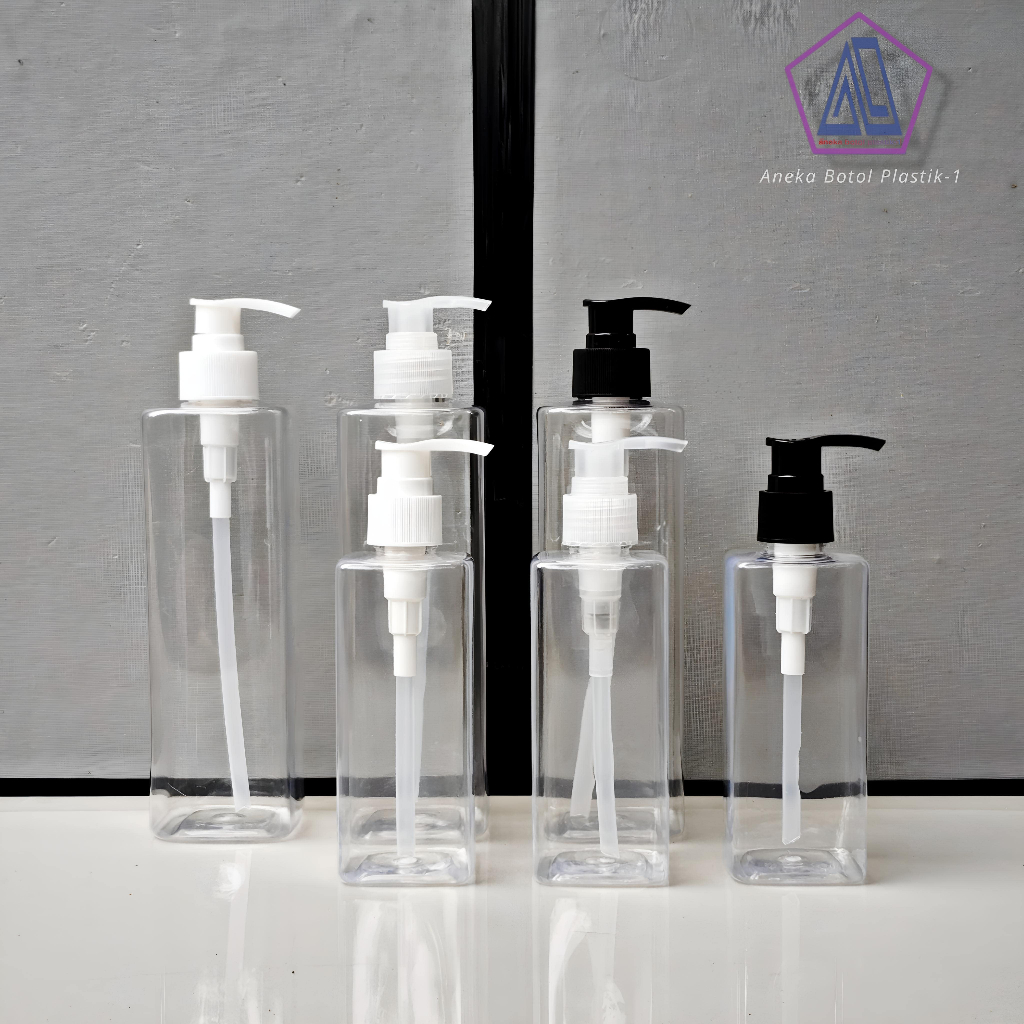 Jual Botol Pump 250ml -500ml Kotak Pet Clear – Botol Kosong Model Kotak ...