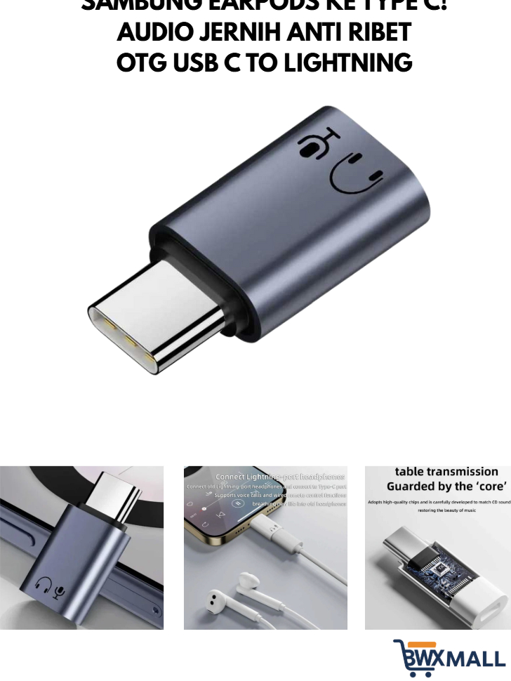 Jual Adapter OTG USB Type C to Lightning | Kabel Konverter iPhone ...