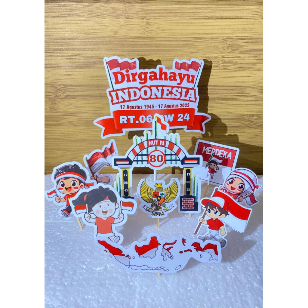 Jual CUSTOM TULISAN/Topper Tumpeng HUT RI/Topper Agustusan/topper ...