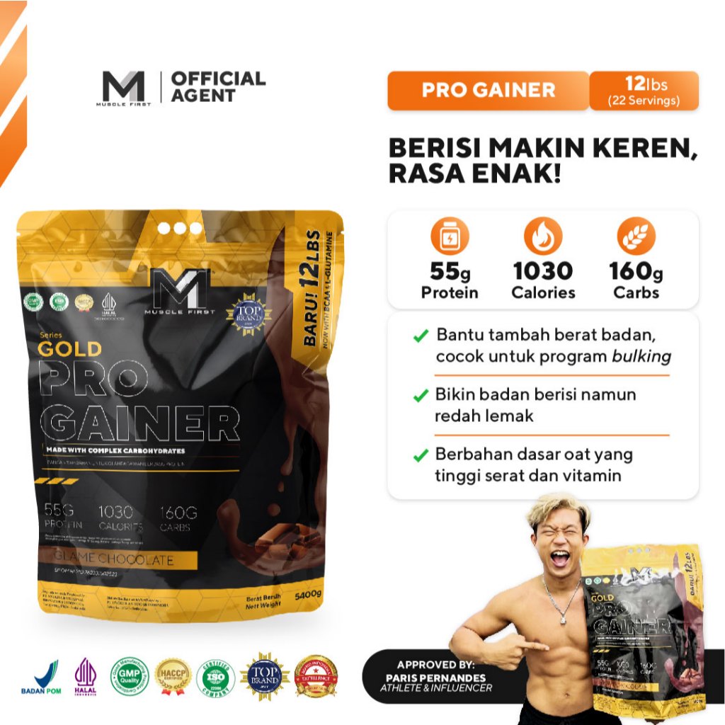 Jual MUSCLE FIRST PRO GAINER 12 LBS M1 GAINER 12 LBS GOLD PRO GAINER 5 ...
